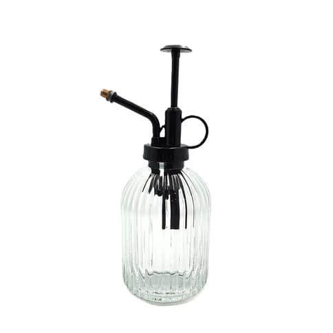 350ml Glass Plant Mister – Clear with Black trim - Mango Moon